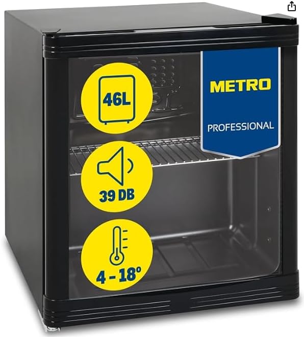 METRO Professional GPC1046 Mini Refrigerator with Glass Door, Stainless ...