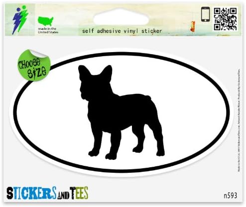 Amazon.com - French Bulldog Dog Breed Shape Oval Vinyl Car Bumper ...