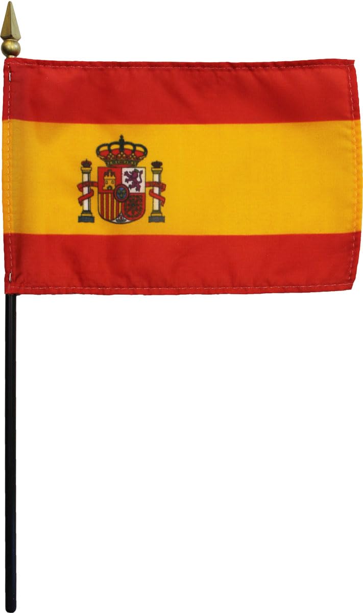 Amazon.com : Spain - 4 in x 6 in World Stick Flag : Patio, Lawn & Garden