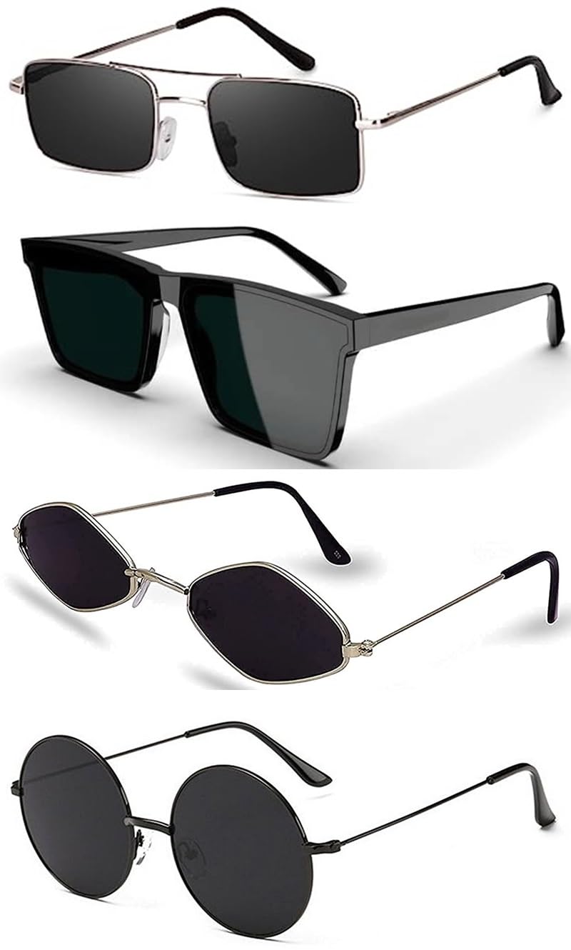 Sheomy MC Stan Shades Unisex set of 4 Goggles Rectangle Non-Polarized ...