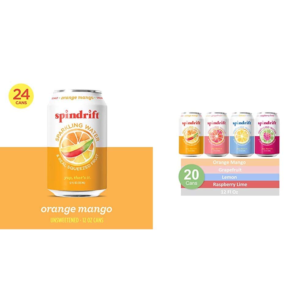 Buy Spindrift Sparkling Water, Orange Mango Flavored, 12 Fl Oz Cans ...