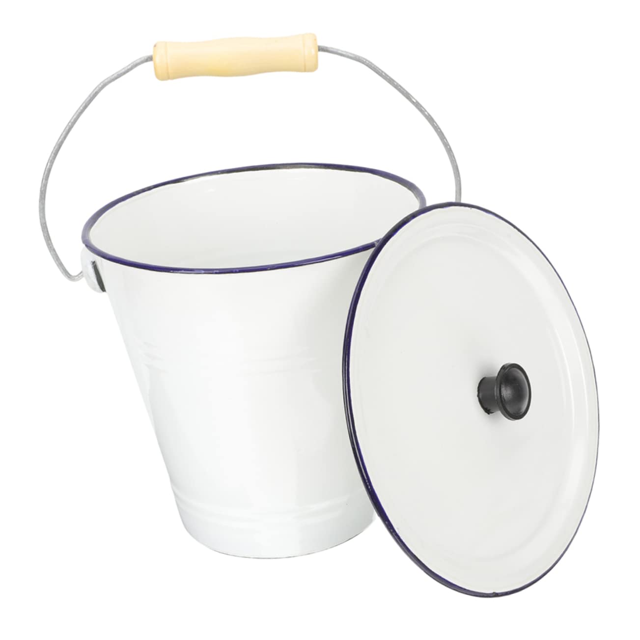 Amazon.com: Zerodeko Enamel Bucket with Lid Milk Bucket Rustic Flower ...