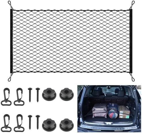 BUYGOO 90 x 40cm Elastic Cargo Net for Van Car SUV Truck Boot, Double ...