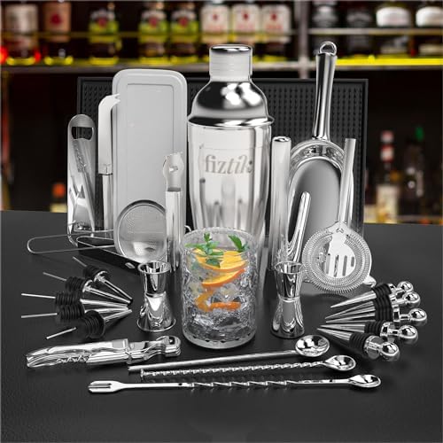 Amazon.com: 17Pcs Cocktail Shaker Set 750ml, 750/600ml Bartending Kit ...
