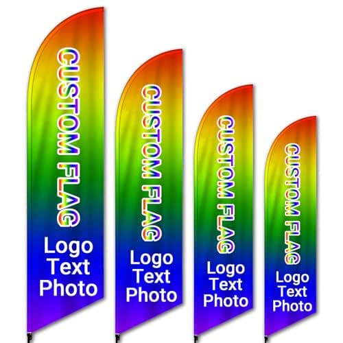 Amazon.com: Custom Feather Flags for Business Personalized Advertising Feather Flags Custom Logo ...