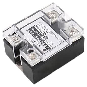 Baomain SSR-25DD 25A DC to DC Covered Solid State Module Relay DC 3-32V DC 24-220V + Heat Sink ...