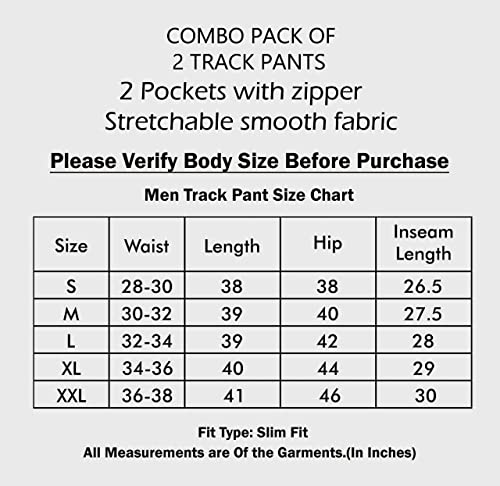 Slony Men's Combo Slim Fit Active Track Pants with Pockets | Men's ...