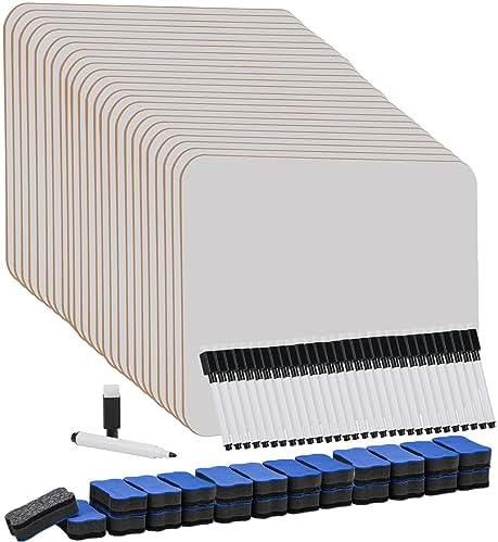 Hisredsun 52 Pack Small Dry Erase White Board, 21 x 30 cm Double Sided ...