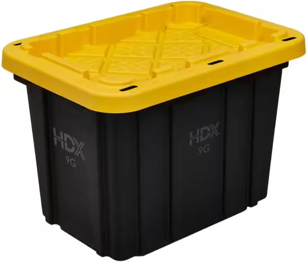 Amazon.com - Generic 9 Gal. Tough Storage Tote in Black with Yellow Lid