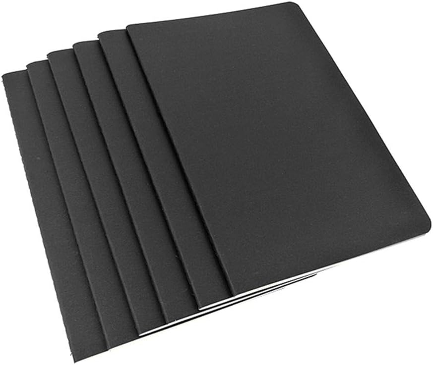 Amazon.com : ALIMITOPIA Pocket Notebook 6 pack Black Softcover Thread ...