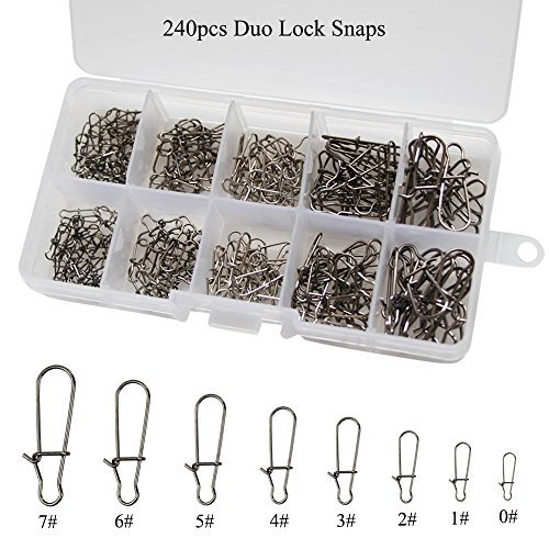 80-240pcs Duo-Lock Lock Snaps Black High Strength Fishing Lure ...