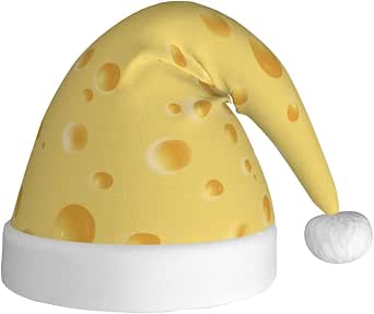 Amazon.com: JYYAU Yellow Cheese Pattern Christmas Hat For Adults Xmas ...