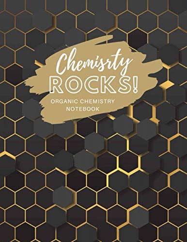 organic chemistry notebook: premium 3D black design | hexagonal graph ...