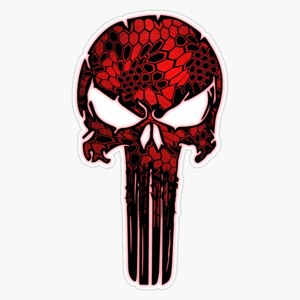 Amazon.com - Red Comic Skull Bumper Sticker Vinyl Decal 5"