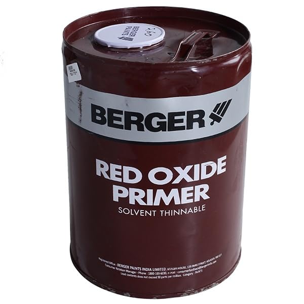 Berger Red Oxide Primer 20 Ltr | Rust Protection Paint | Anti-Corrosion Iron Primer | Durable ...