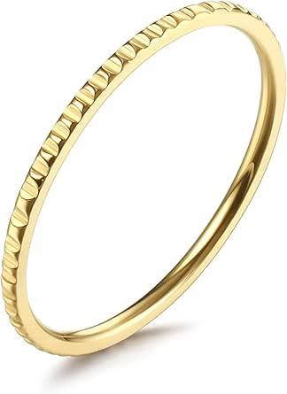 Adramata 14K Gold Filled Stackable Rings Pure Hammered Ring for Women ...