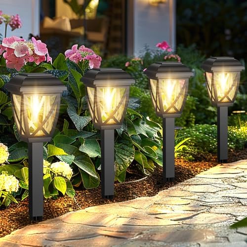 Solar Lights Outdoor,12 Pack Waterproof Solar Garden Lights, Auto On ...