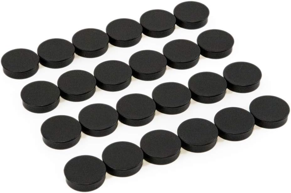 Bullseye Office Magnets (24 Pack) - Black Round, Refrigerator ...