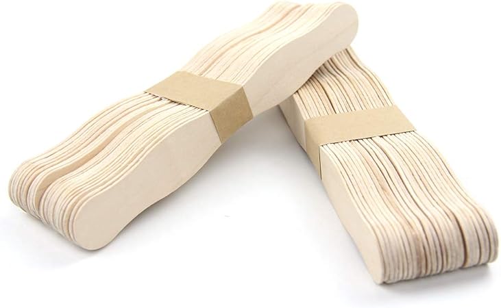 Amazon.com: 8 Inch Wavy Wooden Fan Sticks, Natural Wood Fan Handles for ...