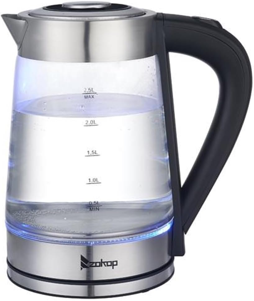 Amazon.com: 2.5L Electric Glass Kettles,Stainless Steel Tea Kettle ...
