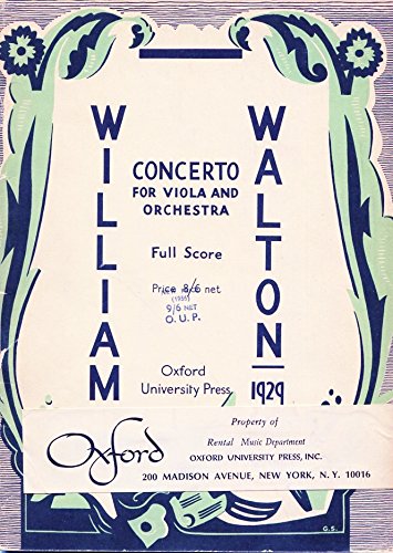 Concerto for viola and orchestra / Study score: William Walton ...