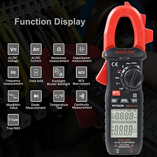 Snapklik.com : MAYILON MY2022B Big Screen Digital Clamp Meter AC/DC ...