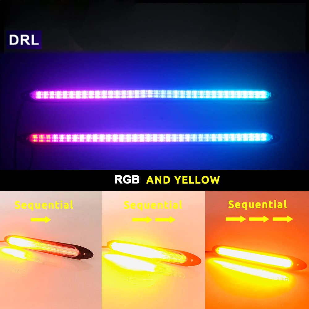 Snapklik.com : YSY Led Car DRL Daytime Running Lights Strip Waterproof ...