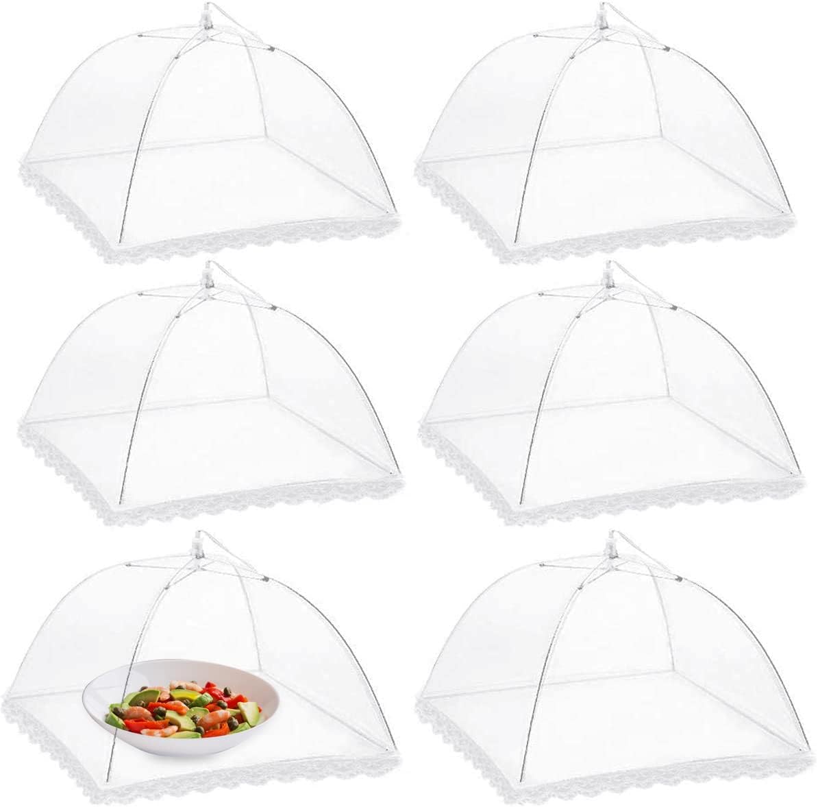 6 PCS Food Cover Mesh, Food Mesh Pop Up Cover, Cake Cover Fruit Cover ...