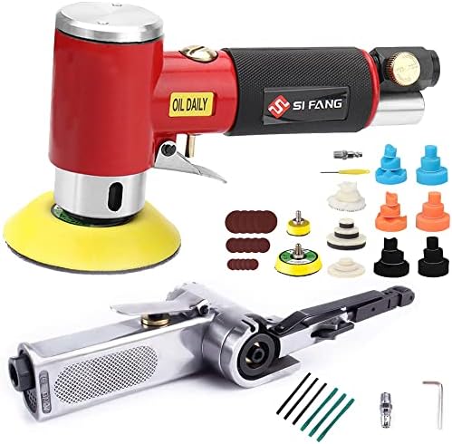 SI FANG 48Pcs 1'' 2'' 3'' Mini Random Orbital Air Sander Kit and Air ...