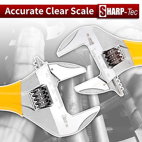 Sharp-tec Adjustable Spanner Set, Wide Jaw Opening Adjustable Wrench ...