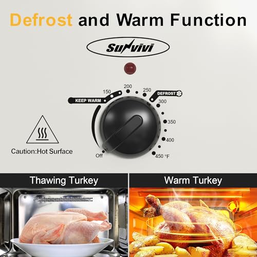 Sunvivi 8-Quart Roaster Oven with Self-Basting Lid, Electric Turkey ...