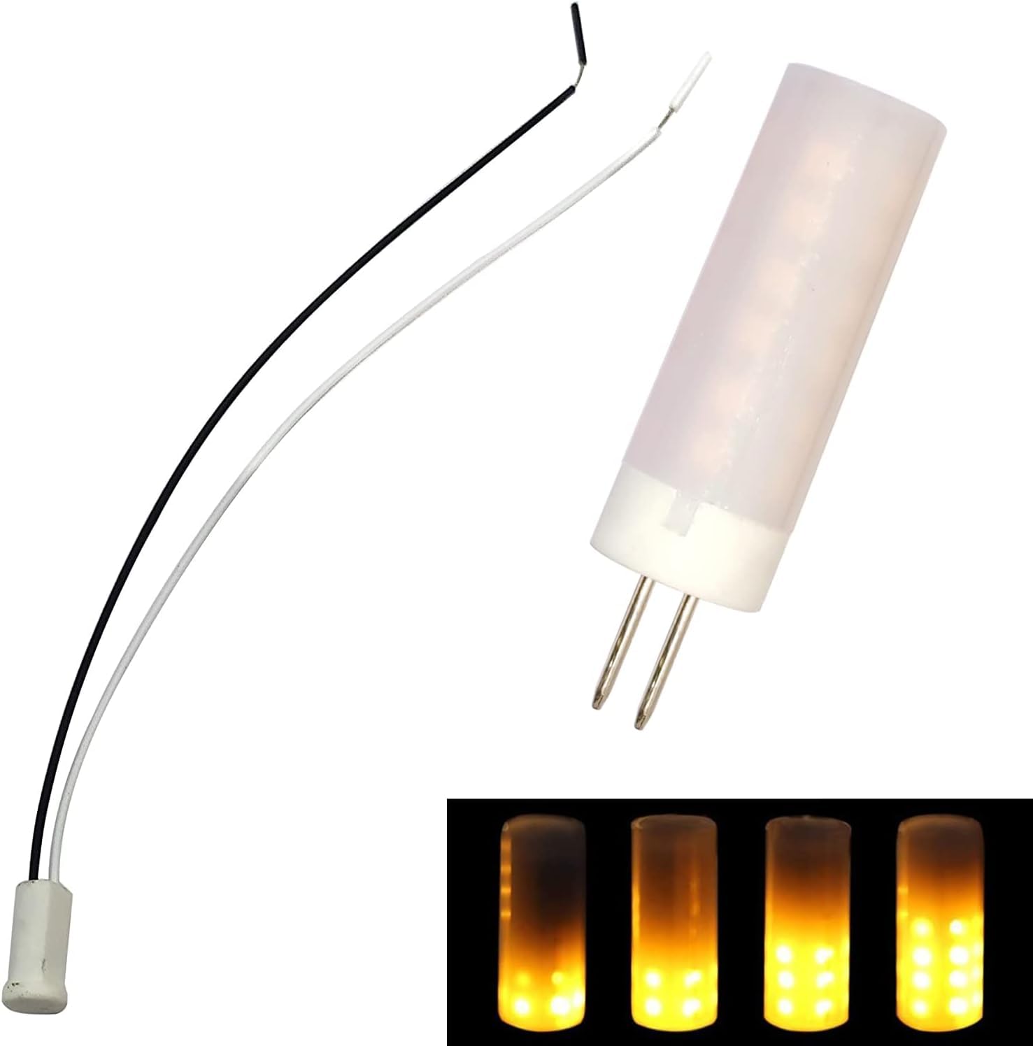 MYPLAISIR 12V LED Flame Effect Fire Light Bulb, 2 Pack, Simulated ...