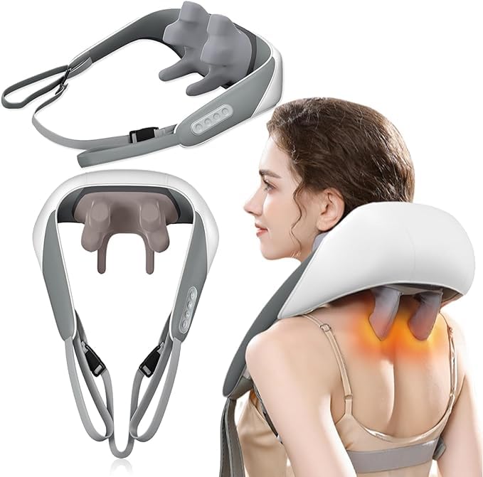 Neck Shoulder Back Massager with Heating - Neck Massagers Cordless for ...