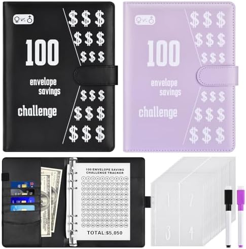 Amazon.com : 100 Envelopes Money Saving Challenge Binder, Soft Cover ...
