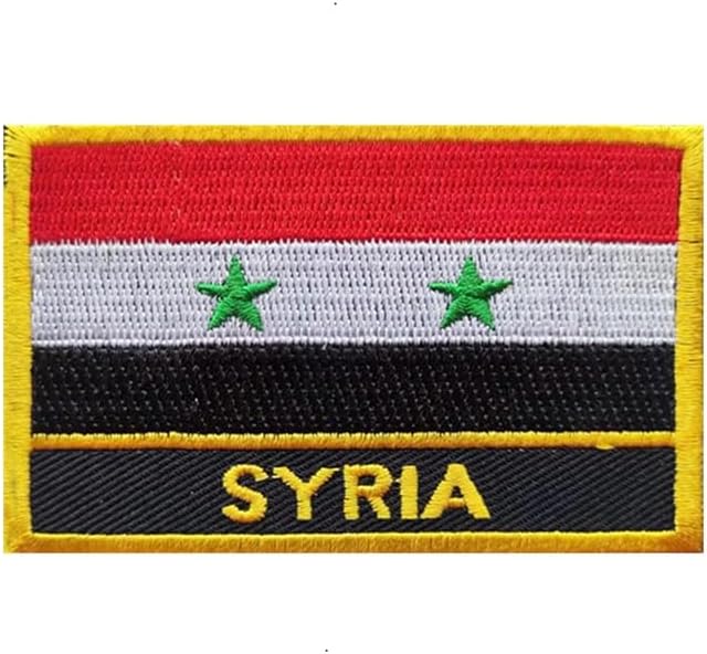 Amazon.com: Uijokdef 1 PCS Syria Flag Patches Iron On or Sew On Embroidered Tactical Military ...