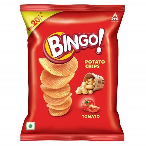 Bingo Potato Chips Tomato, 52g Pack, Crispy & Tangy Potato Chips ...