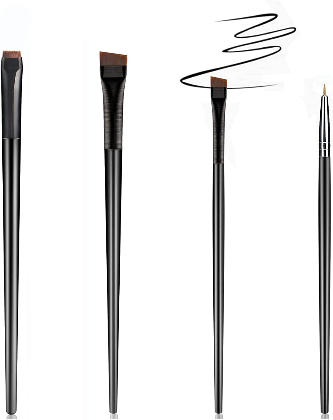 Ultra Fine Angled Eyeliner Brush Set, Makeup Brushes Set Slanted ...