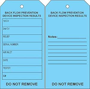 Amazon.com: Tags 4 Less Custom Backflow Preventer Inspection Tags – 2 5 ...