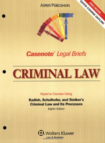 Amazon.com: Casenote Legal Briefs: Criminal Law, Keyed to Kadish ...