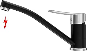 DETBOM Niederdruck Armatur Küche Edelstahl, 360° Drehbare Mischbatterie Küche Spültischarmatur ...