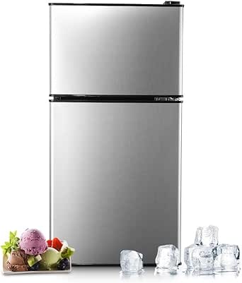 Amazon.com: Tymyp FLS-80-SILVER Compact Fridge, Silver : Home & Kitchen