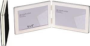 6 x 4-inch Silver Flat Edge DOUBLE LANDSCAPE Photo Frames - Velveteen ...
