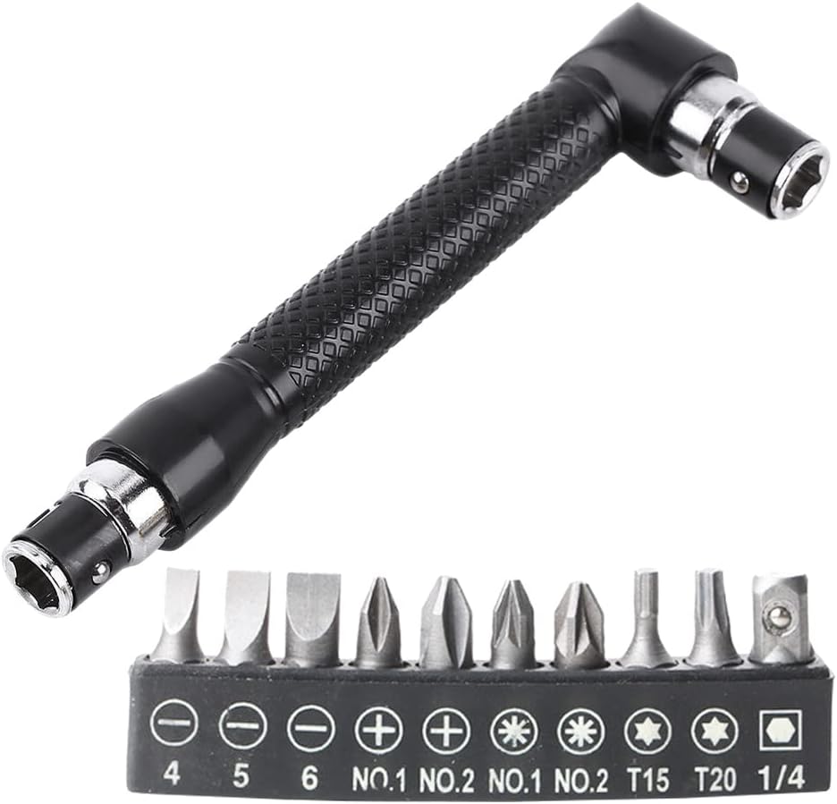 Kigauru Double-Headed L-Shaped Socket 1/4 Inch Hex Socket Wrench 90 ...