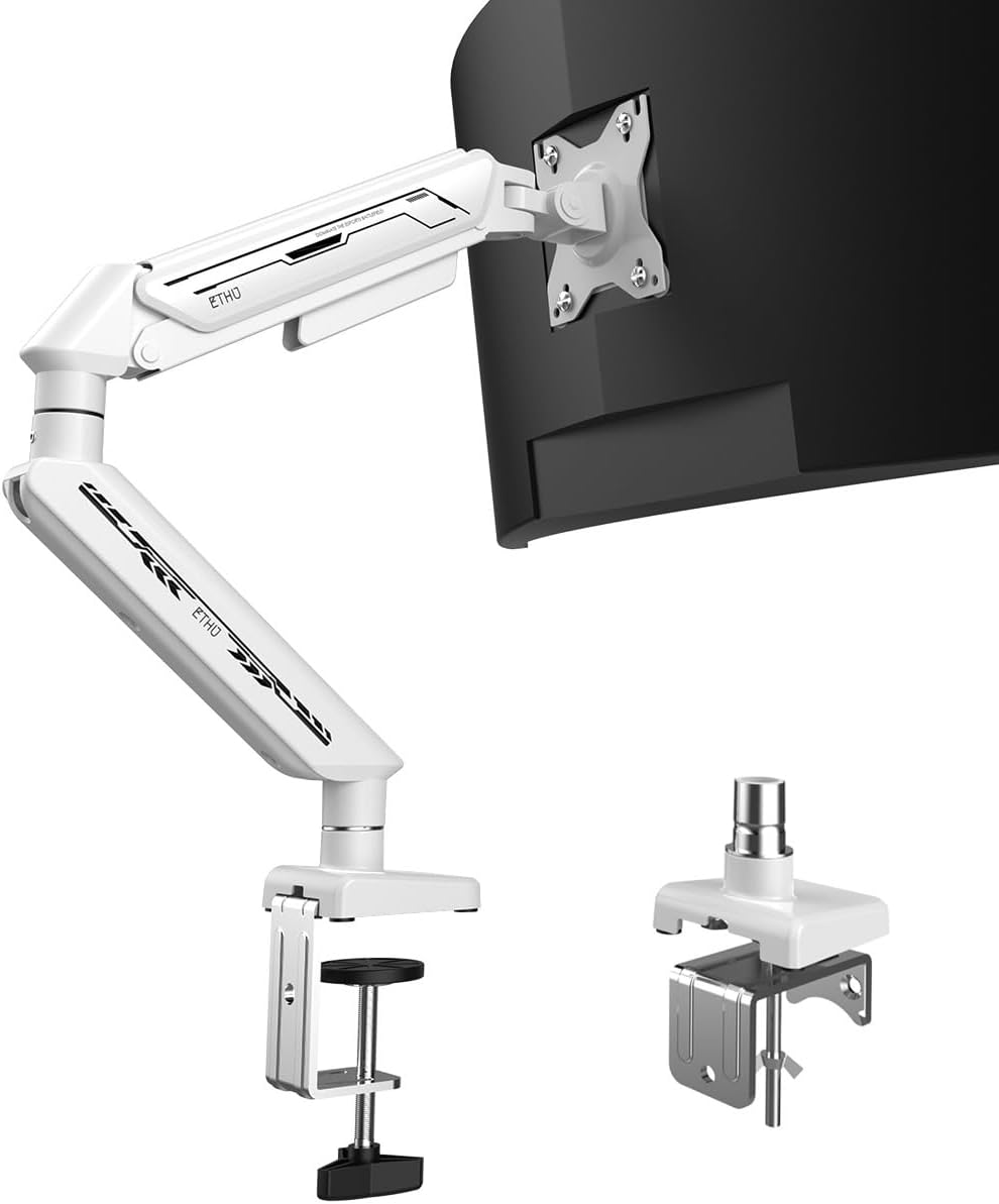 ETHU Single Monitor Arm, Adjustable Gas Spring Monitor Stand for 13-32 ...