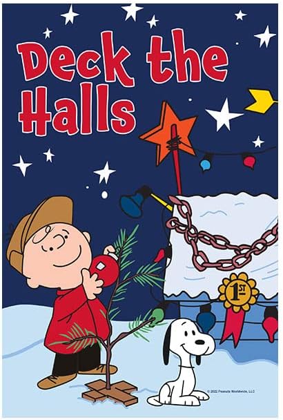 Amazon.com : Flagology.com, PEANUTS®, PEANUTS® Deck the Halls Charlie ...
