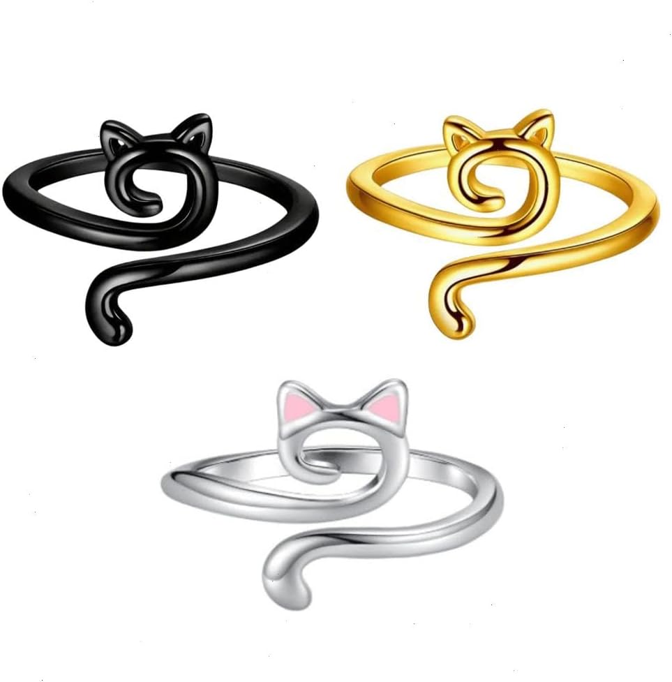 Amazon.com: zhiang 3pcs Knitting Crochet Ring for Finger Metal Open ...