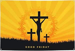 Amazon.com: Good Friday Banner Yard Outdoor Party Congratulations ...