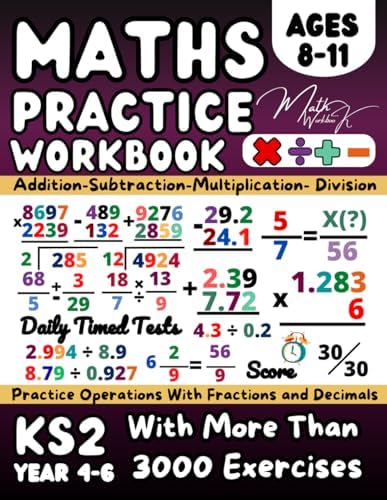 KS2- Maths Book for 8-11 Year Olds, Essential Arithmetic, Decimals ...