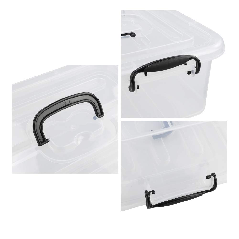 Snapklik.com : Idomy 8 L Plastic Storage Latch Box, Clear Containers
