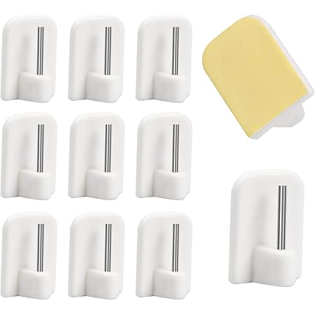 Smukdoo Self Adhesive Hooks,10 Packs Plastic Sticky End Window Hook for ...